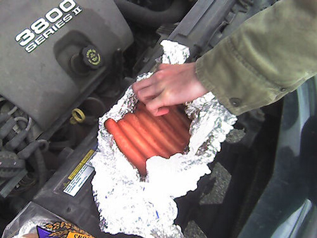 How to Cook Food on Your Car's Engine | Foodiggity