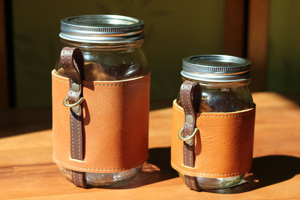 The Chug-A-Lug Turns a Mason Jar Into a Beautiful Leather-Wrapped Mug ...